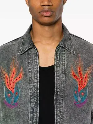 MYNE Embroidered Peacock Canvas Jacket