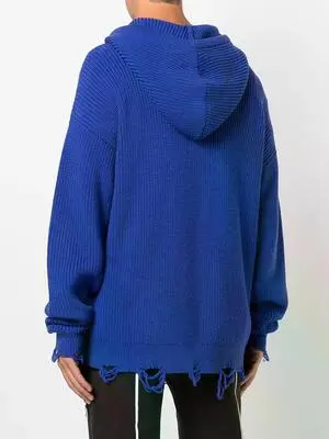 HACULLA. Logo-print Distressed Knitted Hoodie