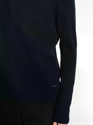 ALPHA TAURI Logo-plaque Ribbed-knit Jumper