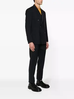 LARDINI Double-breasted Wool Suit - Blue
