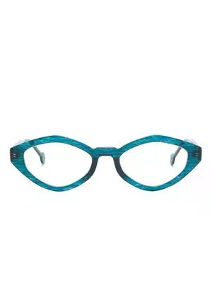 L.A. EYEWORKS Cowrie Oval-frame Glasses - Blue