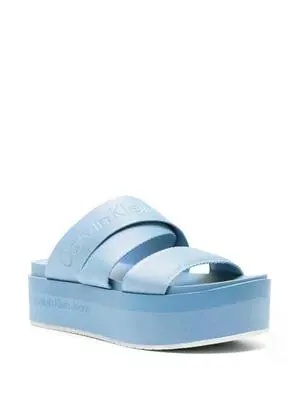 Calvin Klein Logo Jacquard Flatform Sandals
