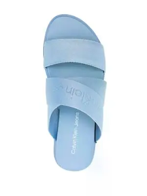 Calvin Klein Logo Jacquard Flatform Sandals