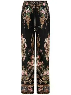 Camilla Graphic-print Trousers - Black