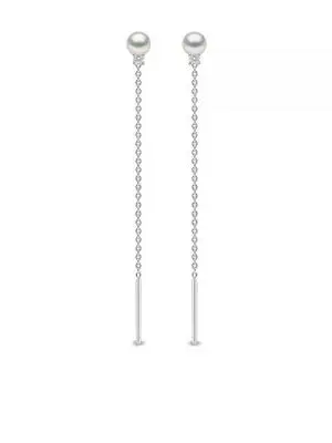 Yoko London 18kt White Gold Diamond And Pearl Earrings - Silver