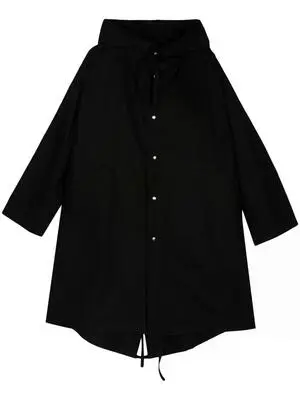 JIL SANDER Logo-print Hooded Coat - Black
