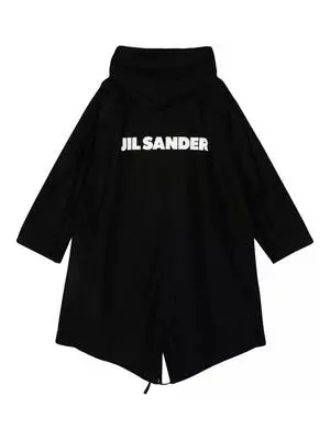 JIL SANDER Logo-print Hooded Coat - Black