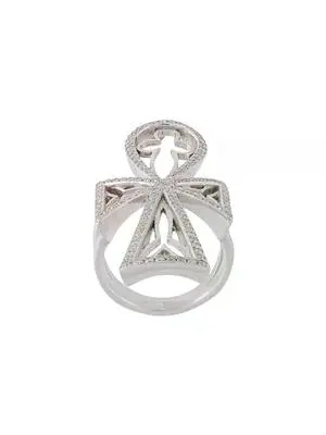 LOREE RODKIN 18kt White Gold Diamond Maltese Cross Ring - Metallic