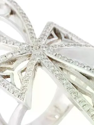 LOREE RODKIN 18kt White Gold Diamond Maltese Cross Ring