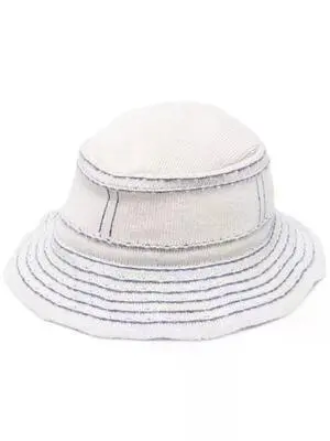 BARRIE Contrast Stitching Bucket Hat - Neutrals