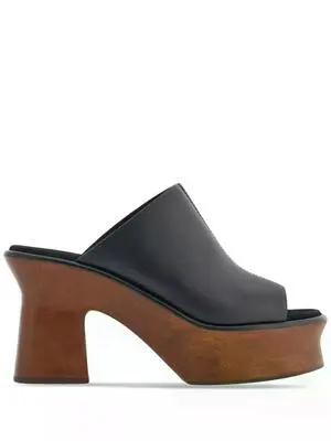 FERRAGAMO 85mm Leather Wedge Sandals