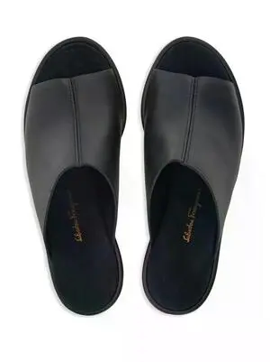 FERRAGAMO 85mm Leather Wedge Sandals