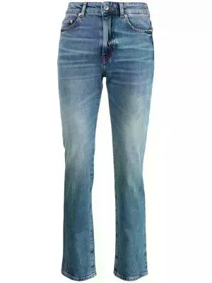 CHIARA FERRAGNI Logo-patch Straight-leg Jeans
