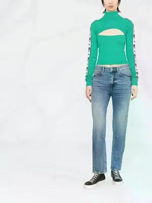 CHIARA FERRAGNI Logo-patch Straight-leg Jeans