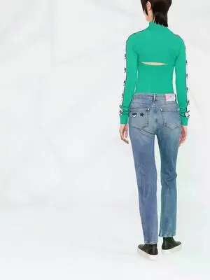 CHIARA FERRAGNI Logo-patch Straight-leg Jeans