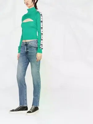 CHIARA FERRAGNI Logo-patch Straight-leg Jeans