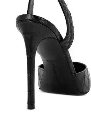 Philipp Plein Crocodile Effect Slingback Pumps