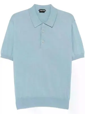 TOM FORD Cotton Polo Shirt - Blue