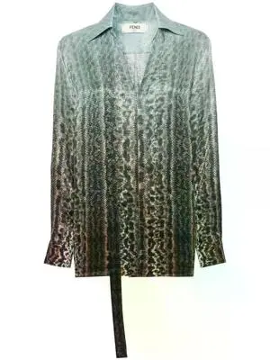 Fendi Animal-print Silk Shirt