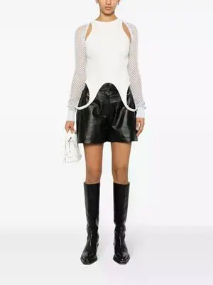 Off-White High-waisted Leather Shorts