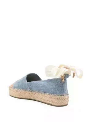 Tory Burch Leather And Printed Suede Cap-toe Espadrilles