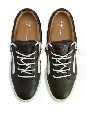 GIUSEPPE ZANOTTI Frankie Double-zip Low-top Sneakers - Brown