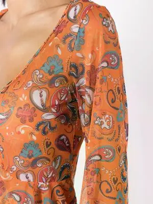 AMIR SLAMA Graphic-print Mesh Blouse