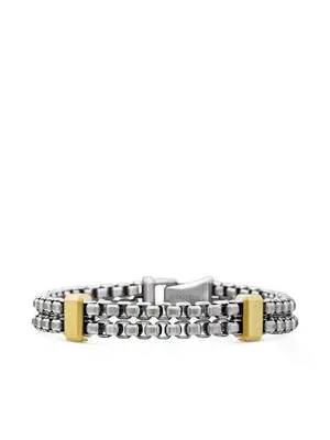 David Yurman Sterling And 18k Yellow Gold Double Box Chain Bracelet - Silver