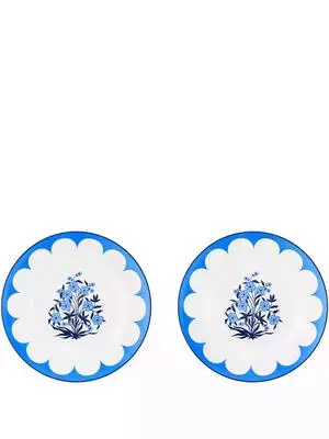 AQUAZZURA CASA Jaipur Porcelain Dessert Plates - Blue