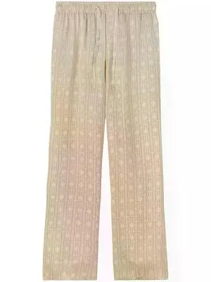 Palm Angels Monogram Jacquard Wide-leg Trousers - Neutrals