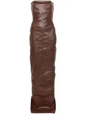 Rick Owens Square-neck Denim Gown - Red