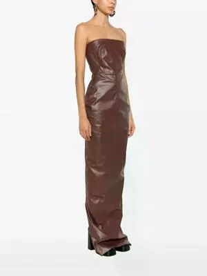 Rick Owens Square-neck Denim Gown - Red