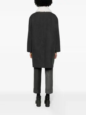 Thom Browne Wool-felt Coat With Detachable Shearling Collar