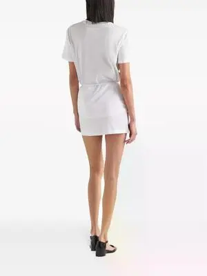 Prada Crystal-embellished Triangle Logo T-shirt - White