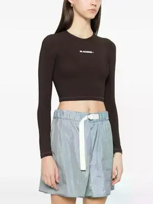 JIL SANDER Logo-print T-shirt - Brown