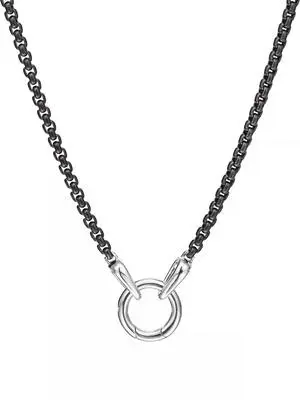 David Yurman Smooth Amulet Box Chain Necklace - Silver