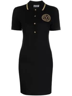 Versace V-emblem Polo Minidress