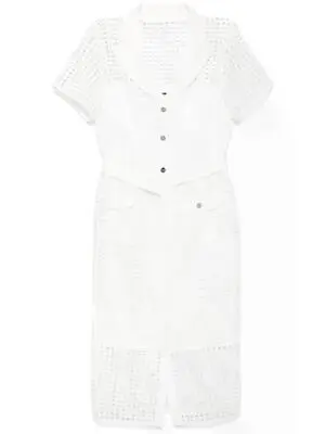Dkny Grid-pattern Midi Dress