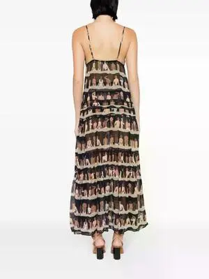 AMIR SLAMA Graphic-print Silk Maxi Dress