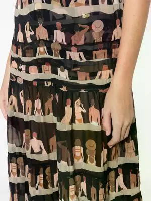 AMIR SLAMA Graphic-print Silk Maxi Dress