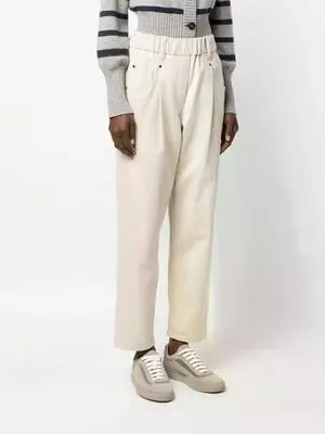 Brunello Cucinelli Elasticated Straight-leg Trousers