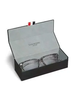 Thom Browne Tortoiseshell-effect Rectangle-frame Glasses - Grey