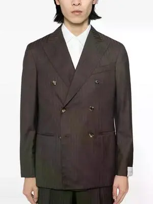 Caruso Double-breasted Suit - Brown