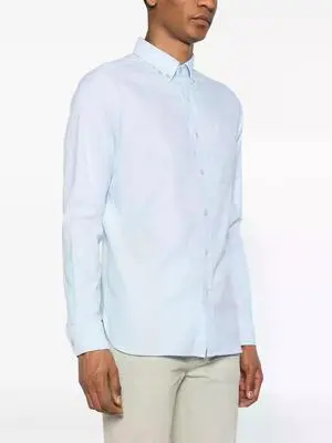 TOM FORD Button-down Collar Cotton Shirt - Blue