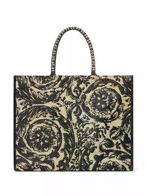 Versace Large Barocco Athena Raffia Tote Bag