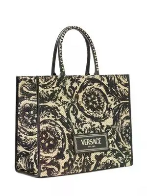 Versace Large Barocco Athena Raffia Tote Bag