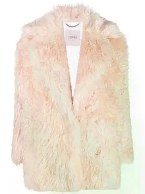 Lanificio Becagli Oversized Faux Fur Coat - Pink