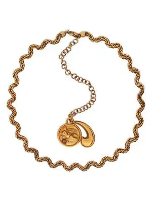 Etro Logo-charm Chain Necklace - Gold