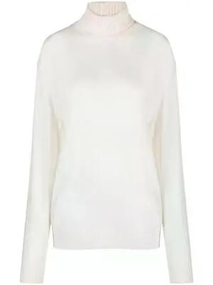 JIL SANDER Roll Neck Wool Jumper - Neutrals