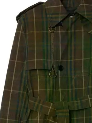 Burberry Checked Cotton Trench Coat